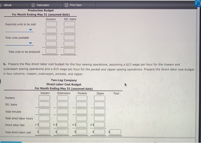 Solved eBook Calculator Print Item Production and Direct | Chegg.com