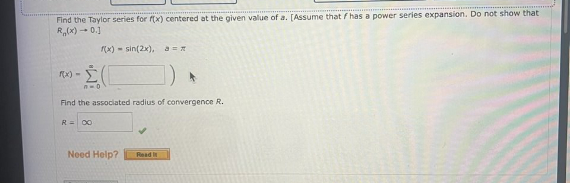 Solved Find the Taylor series for f(x) ﻿centered at the | Chegg.com