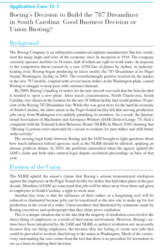 Solved Application Case 15-1Boeing's Decision to Build the | Chegg.com