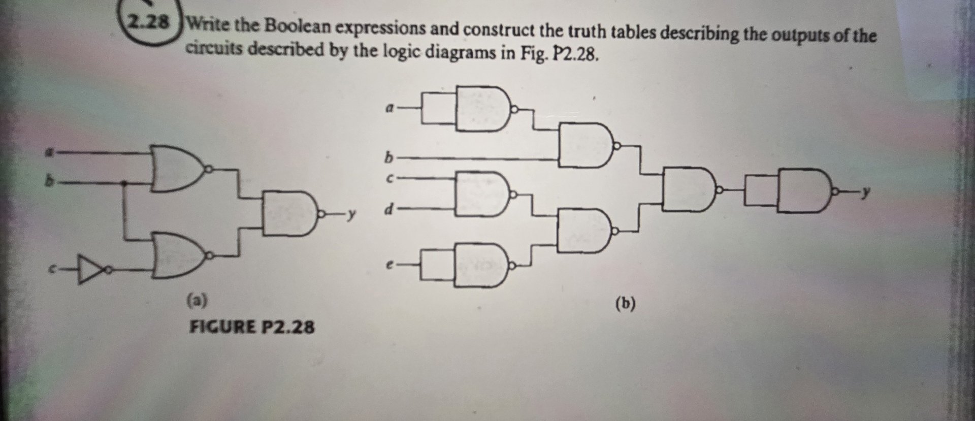 Solved 2.28 ﻿Write the Boolean expressions and construct the | Chegg.com