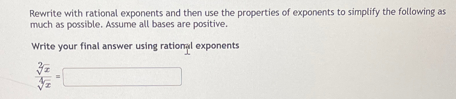 Solved Rewrite with rational exponents and then use the | Chegg.com