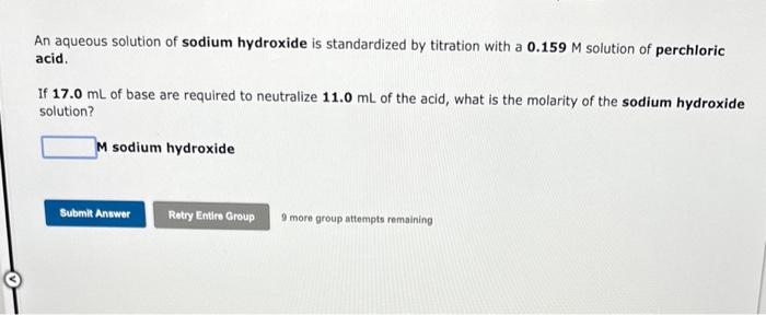 Solved An aqueous solution of potassium hydroxide is | Chegg.com