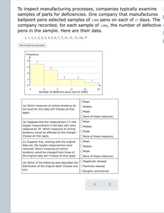 Solved To inspect manufacturing processes, companies | Chegg.com