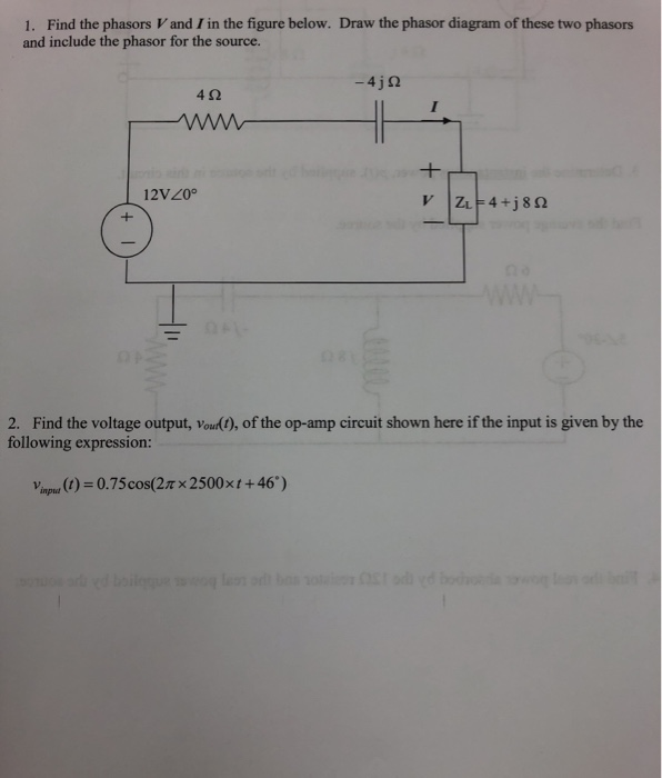 Solved 1. Find the phasors V and I in the figure below. Draw | Chegg.com