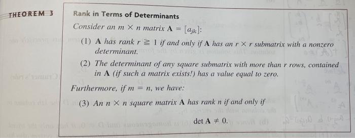 Solved 17-19 RANK BY DETERMINANTS Find the rank by Theorem 3 | Chegg.com
