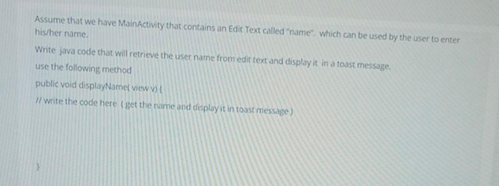 Solved Assume that we have MainActivity that contains an | Chegg.com