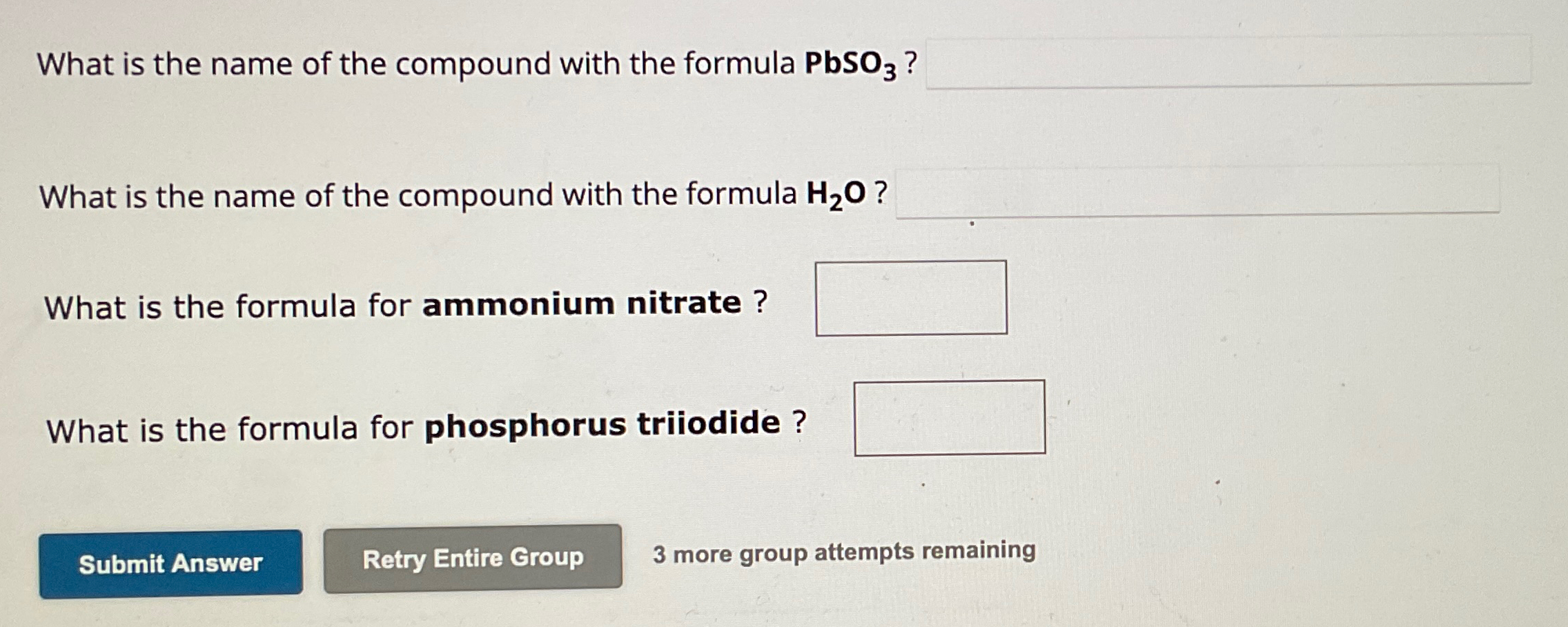 Solved What is the name of the compound with the formula | Chegg.com