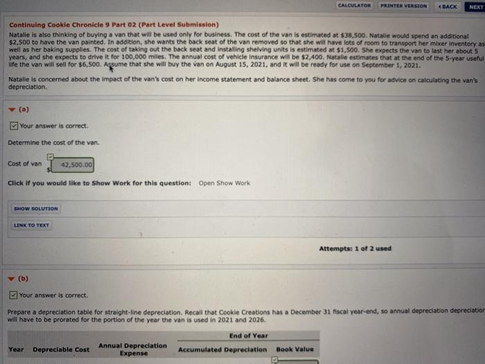 Solved CALCULATOR PRINTER VERSION | Chegg.com