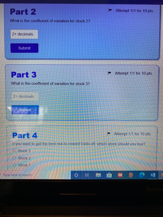 Solved Intro Calculate the coefficients of variation for the | Chegg.com