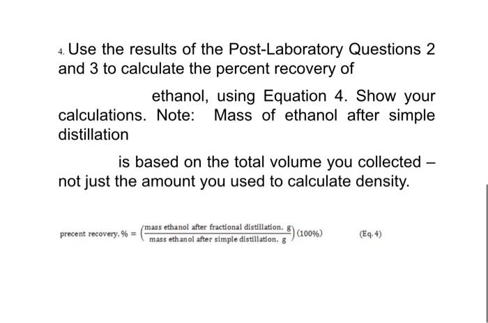 Solved 4. Use the results of the Post-Laboratory Questions 2 | Chegg.com