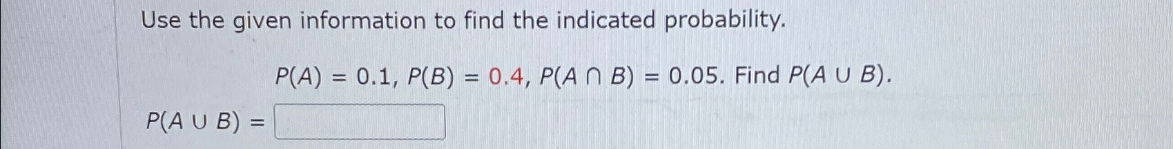 Solved Use the given information to find the indicated | Chegg.com