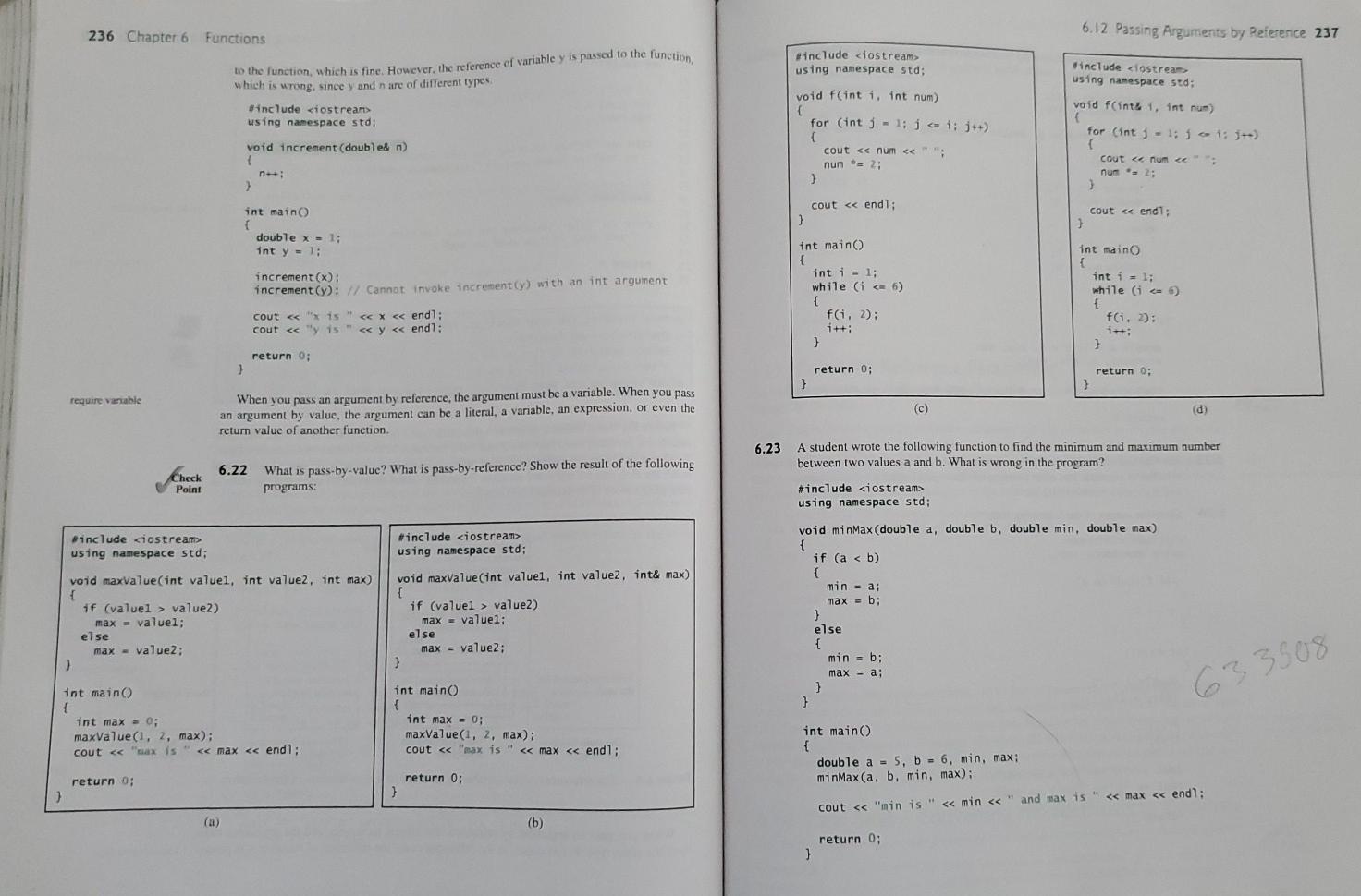 Solved 6.12 Passing Arguments by Reference 237 236 Chapter 6 | Chegg.com