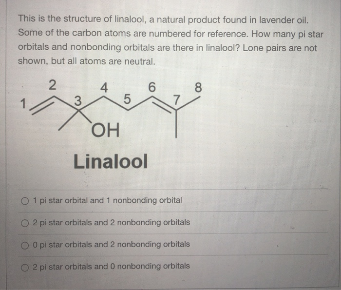 Solved This is the structure of linalool, a natural product | Chegg.com