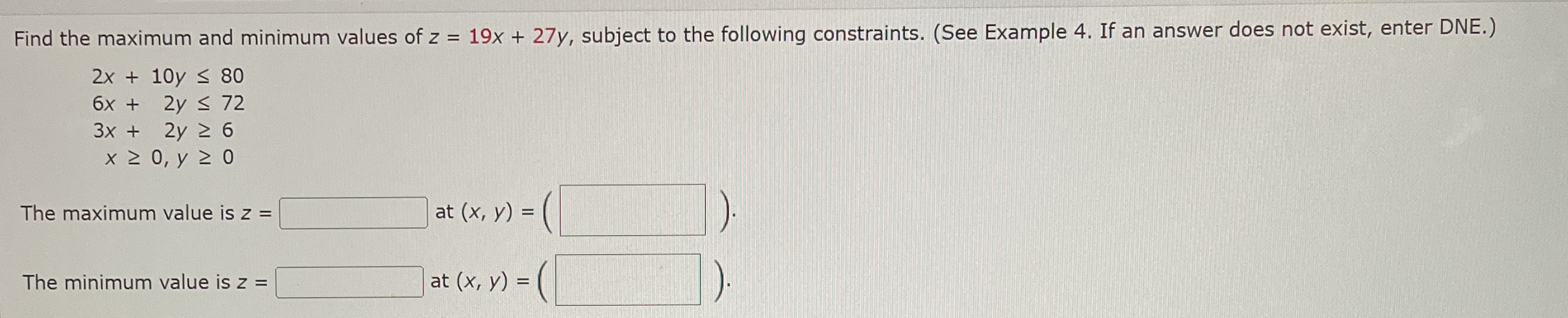 Find the maximum and minimum values of z=19x 27y, | Chegg.com