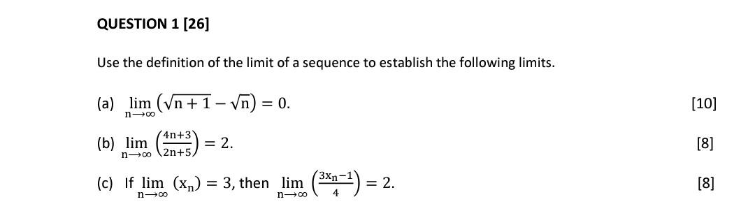 Solved Use the definition of the limit of a sequence to | Chegg.com