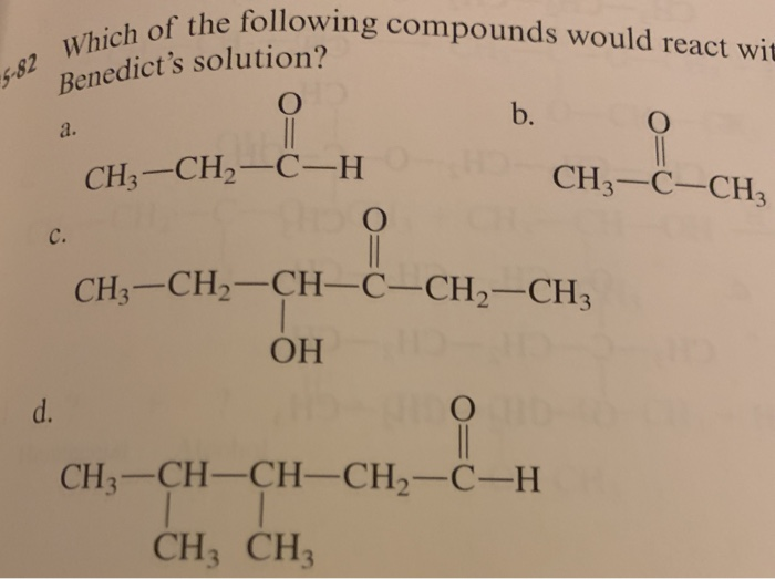 Solved 5-82 Which of the following compounds would react wit | Chegg.com
