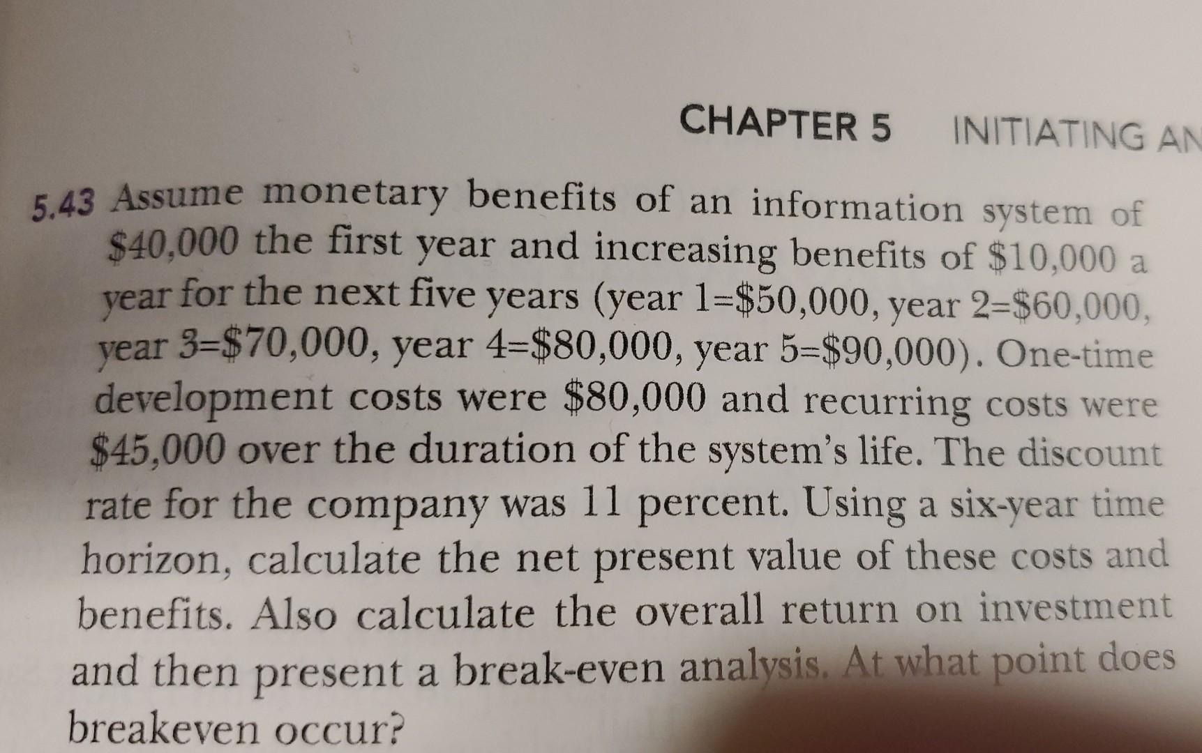 Solved Complete the Problem and Exercise 5.43. Answere all | Chegg.com