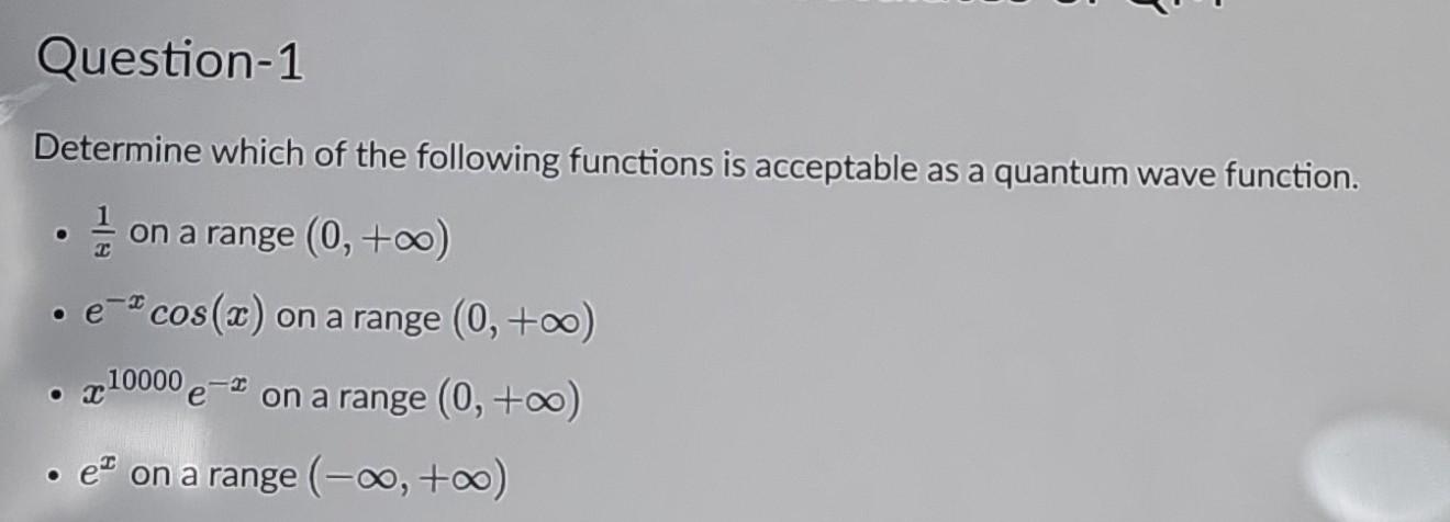 Solved Determine which of the following functions is | Chegg.com