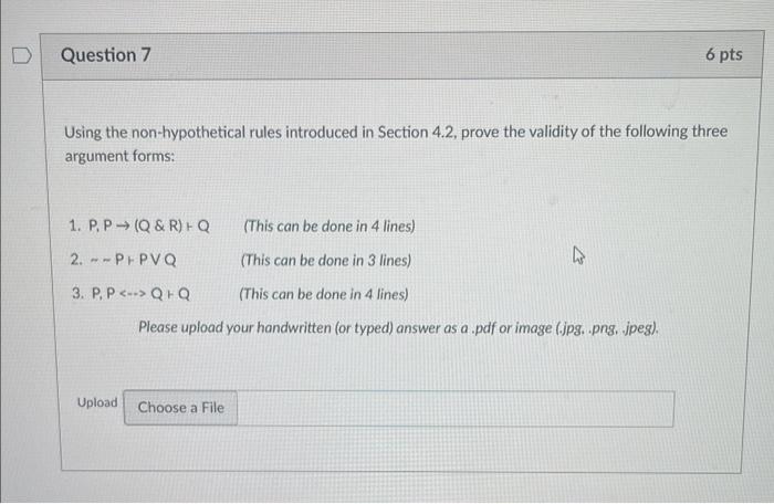 D Question 7 Using the non-hypothetical rules | Chegg.com