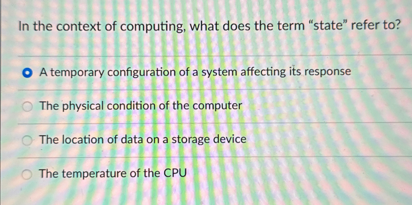 Solved In the context of computing, what does the term | Chegg.com