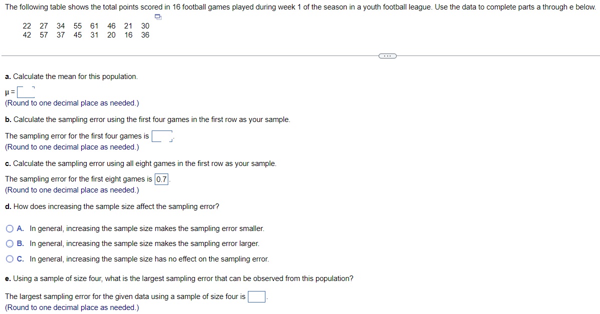 Solved The following table shows the total points scored in | Chegg.com