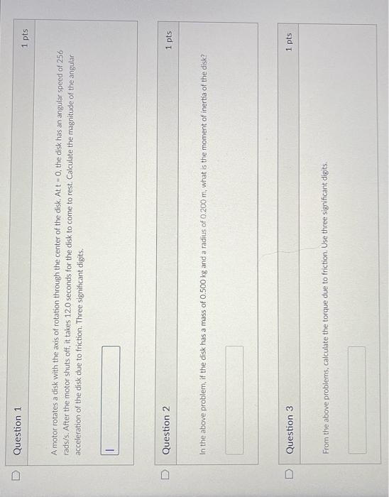 Solved A motor rotates a disk with the axis of rotation | Chegg.com