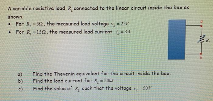 Solved A variable resistive load R, connected to the linear | Chegg.com