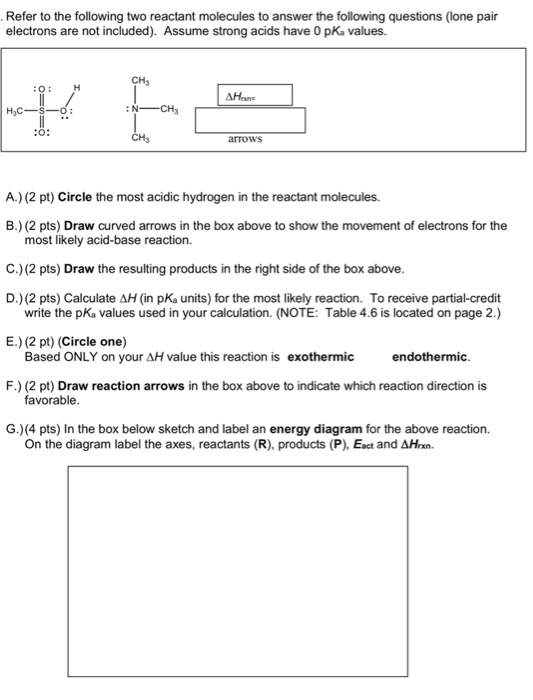 Solved Refer to the following two reactant molecules to | Chegg.com