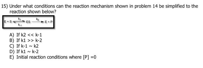 15) Under what conditions can the reaction mechanism | Chegg.com