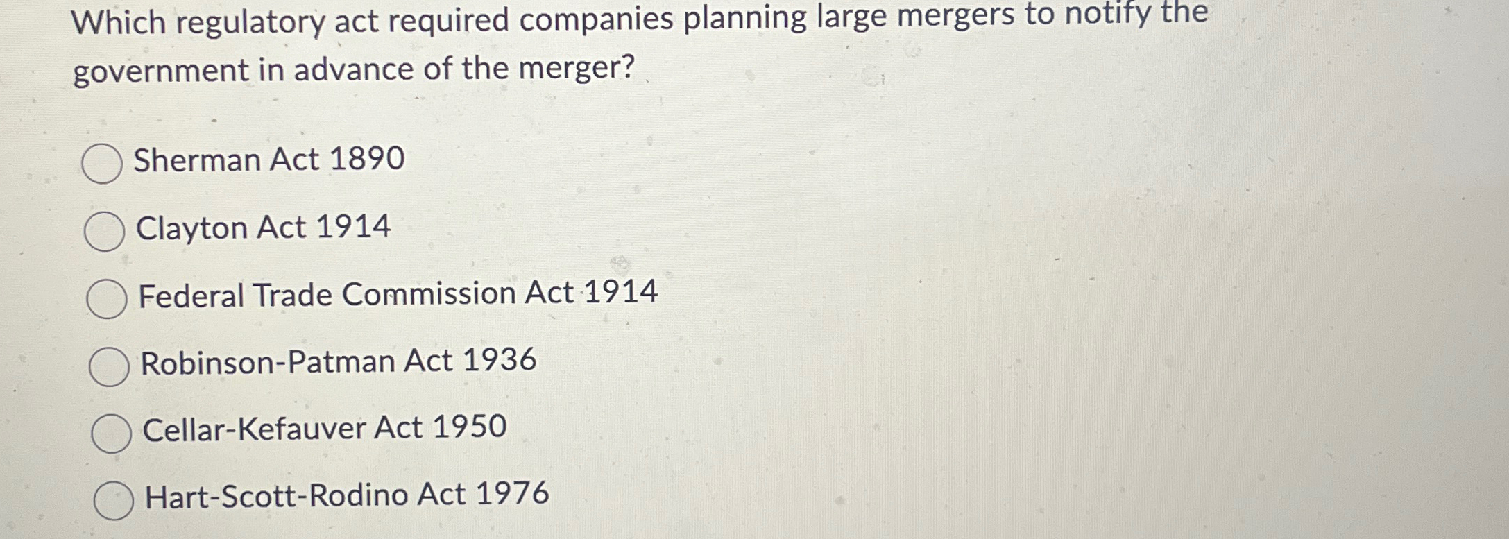 Solved Which regulatory act required companies planning | Chegg.com