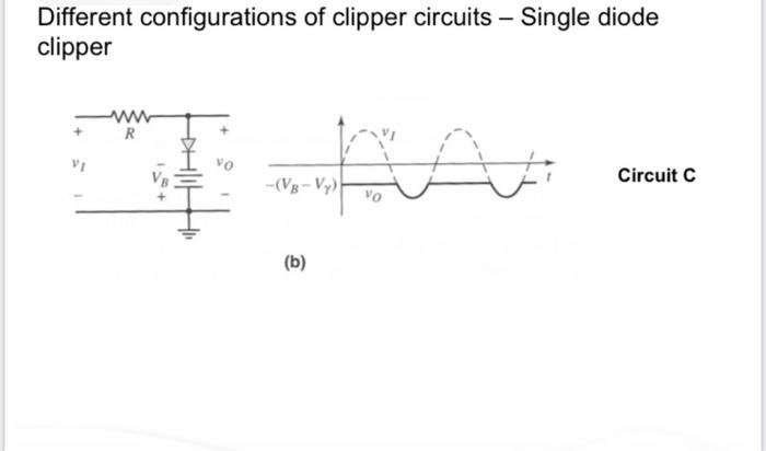 Solved Different configurations of clipper circuits - Single | Chegg.com