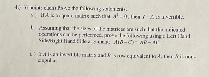 Solved 4.) (6 points each) Prove the following statements. | Chegg.com