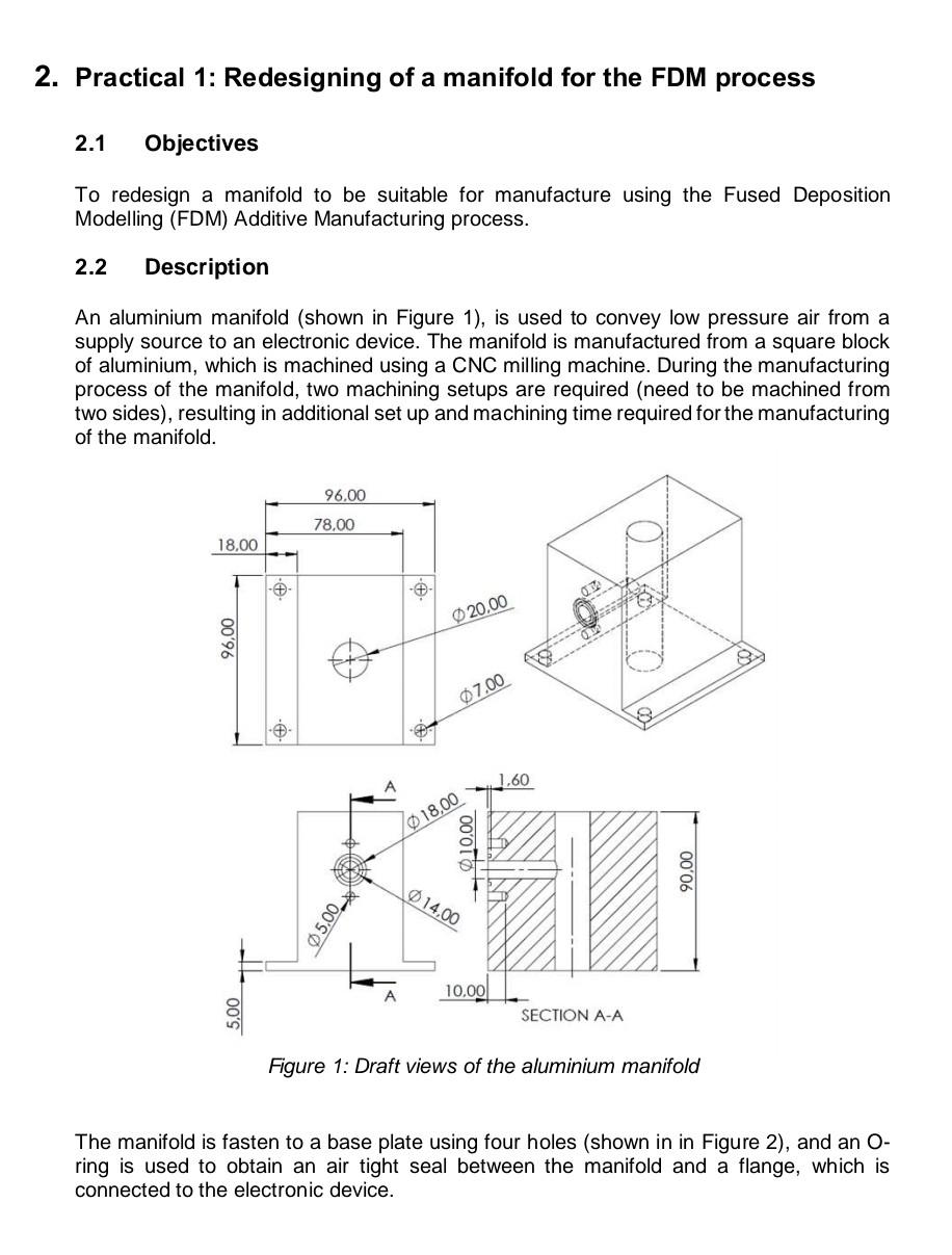 Solved 2. Practical 1: Redesigning of a manifold for the FDM | Chegg.com