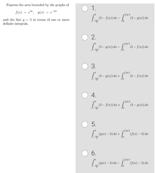 Solved Express The Area Bounded By The Graphs Of