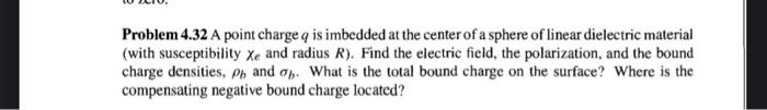 Solved Problem 4.32 A point charge q is imbedded at the | Chegg.com