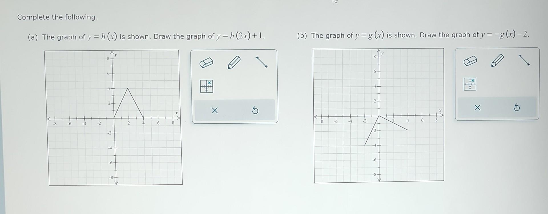 Solved (a) The graph of y=h(x) is shown. Draw the graph of | Chegg.com
