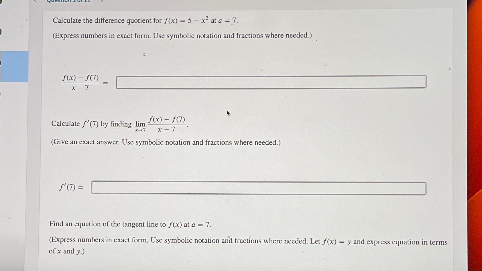 Solved Calculate the difference quotient for f(x)=5-x2 ﻿at | Chegg.com