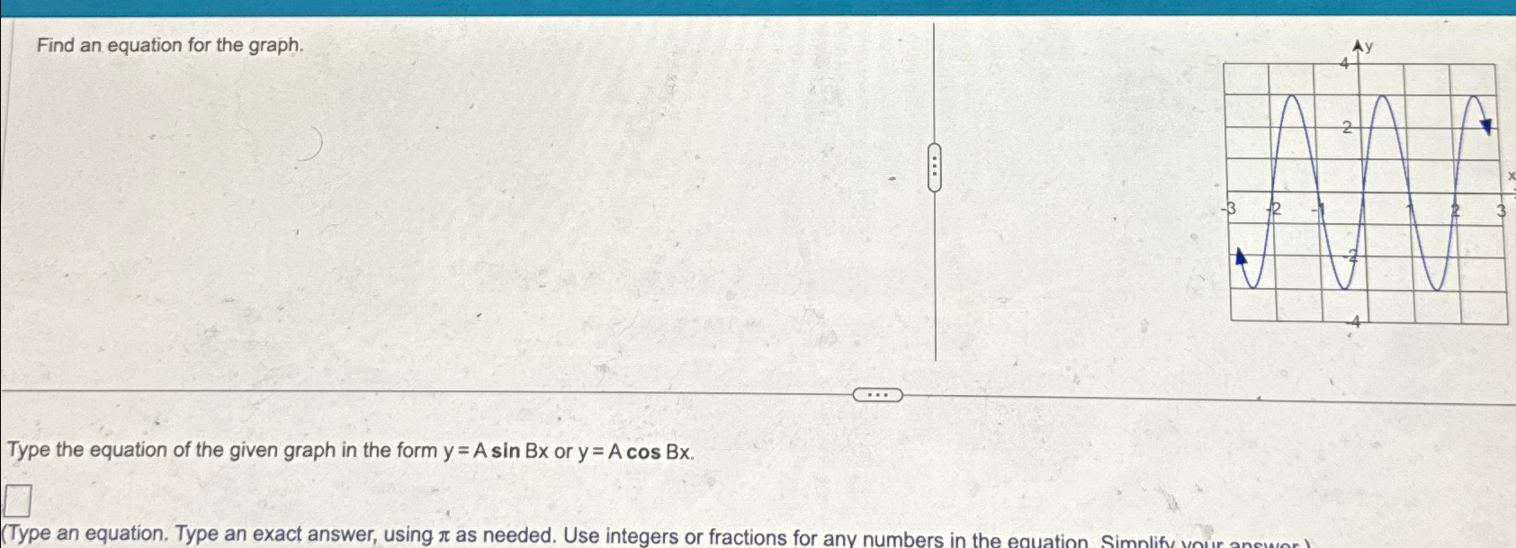Find an equation for the graph.Type the equation of | Chegg.com