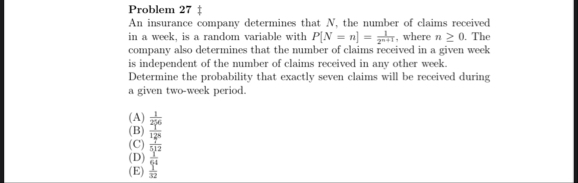 Solved Problem 27‡An insurance company determines that N, | Chegg.com