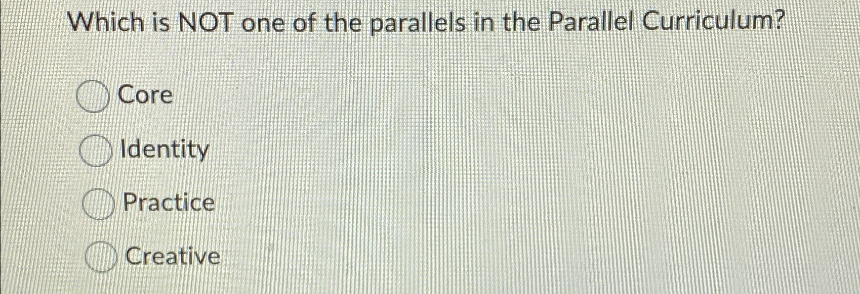 Solved Which is NOT one of the parallels in the Parallel | Chegg.com
