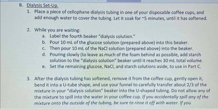 Name: Date: Lab Worksheet: Dialysis and Osmosis Part | Chegg.com