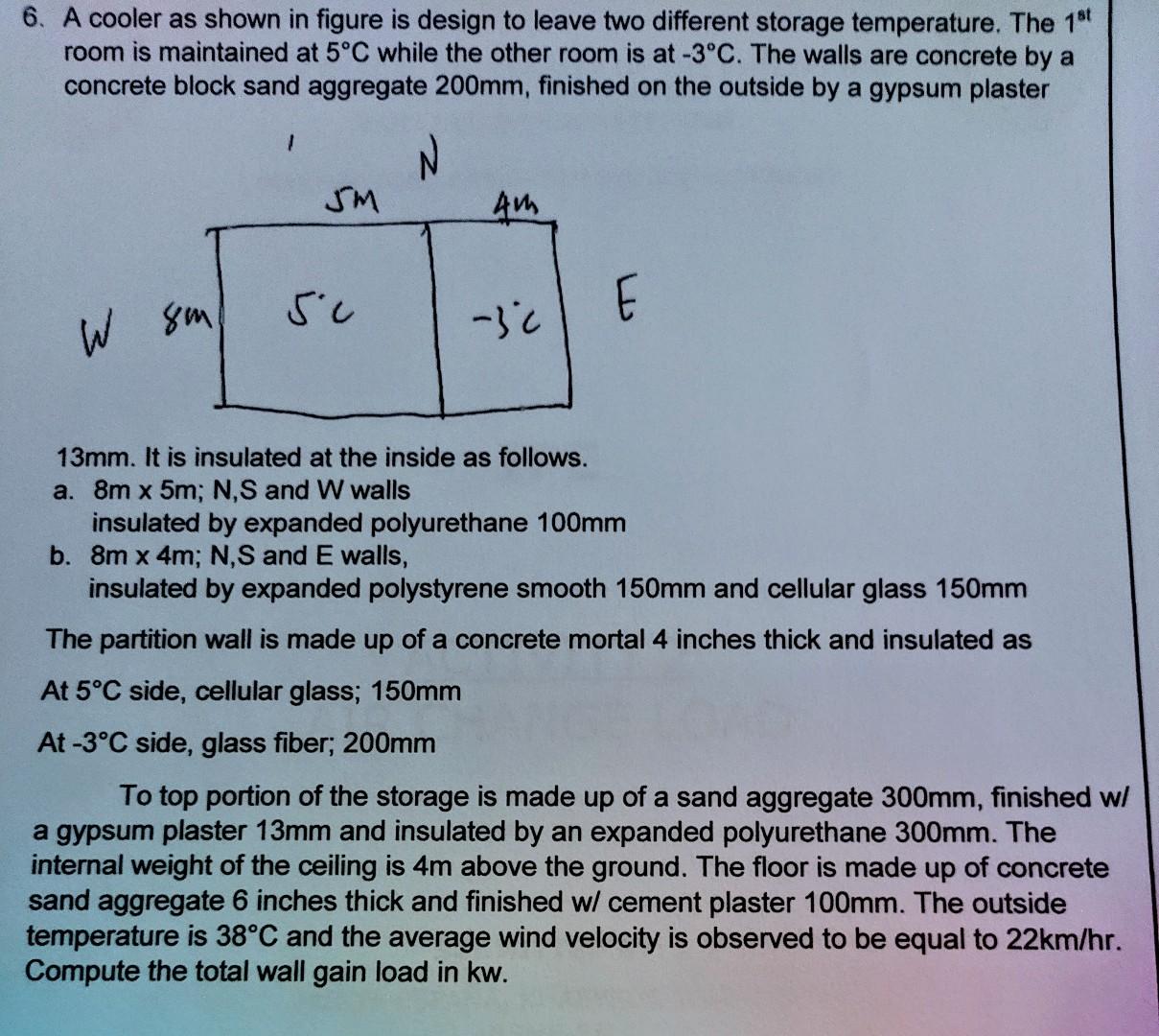 6. A cooler as shown in figure is design to leave two | Chegg.com