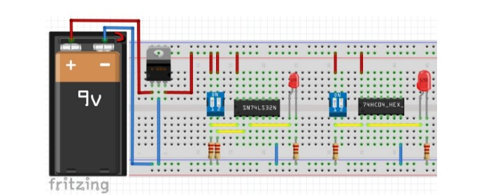 Solved Connect a SN74LS32 and SN74LS04 gate as shown in | Chegg.com