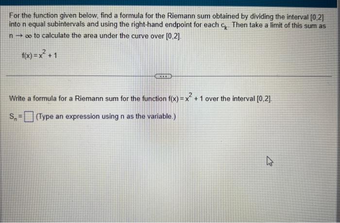 Solved For the function given below, find a formula for the | Chegg.com
