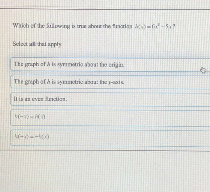 Solved Which of the following functions have graphs that are | Chegg.com