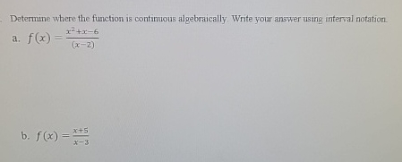 Solved Determine where the function is continuous | Chegg.com