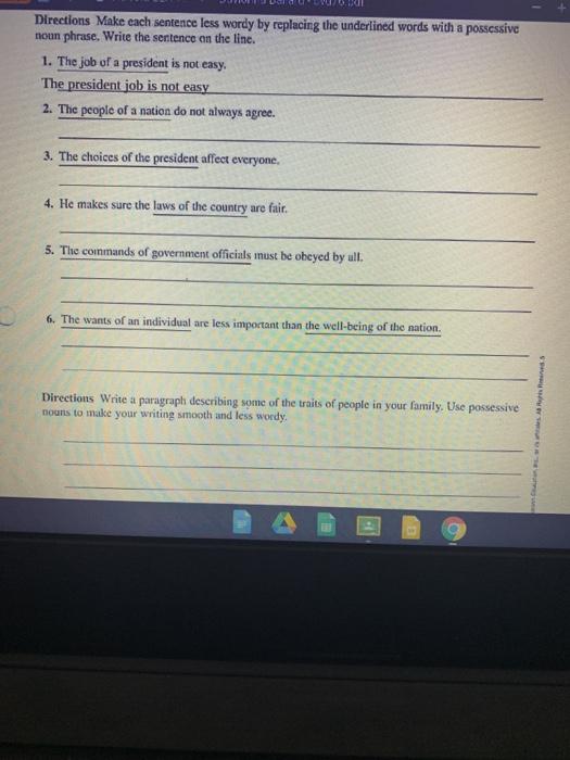 Solved Directions Make each sentence less wordy by replacing | Chegg.com
