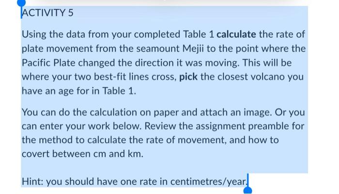 Solved Using the data from your completed Table 1 calculate | Chegg.com