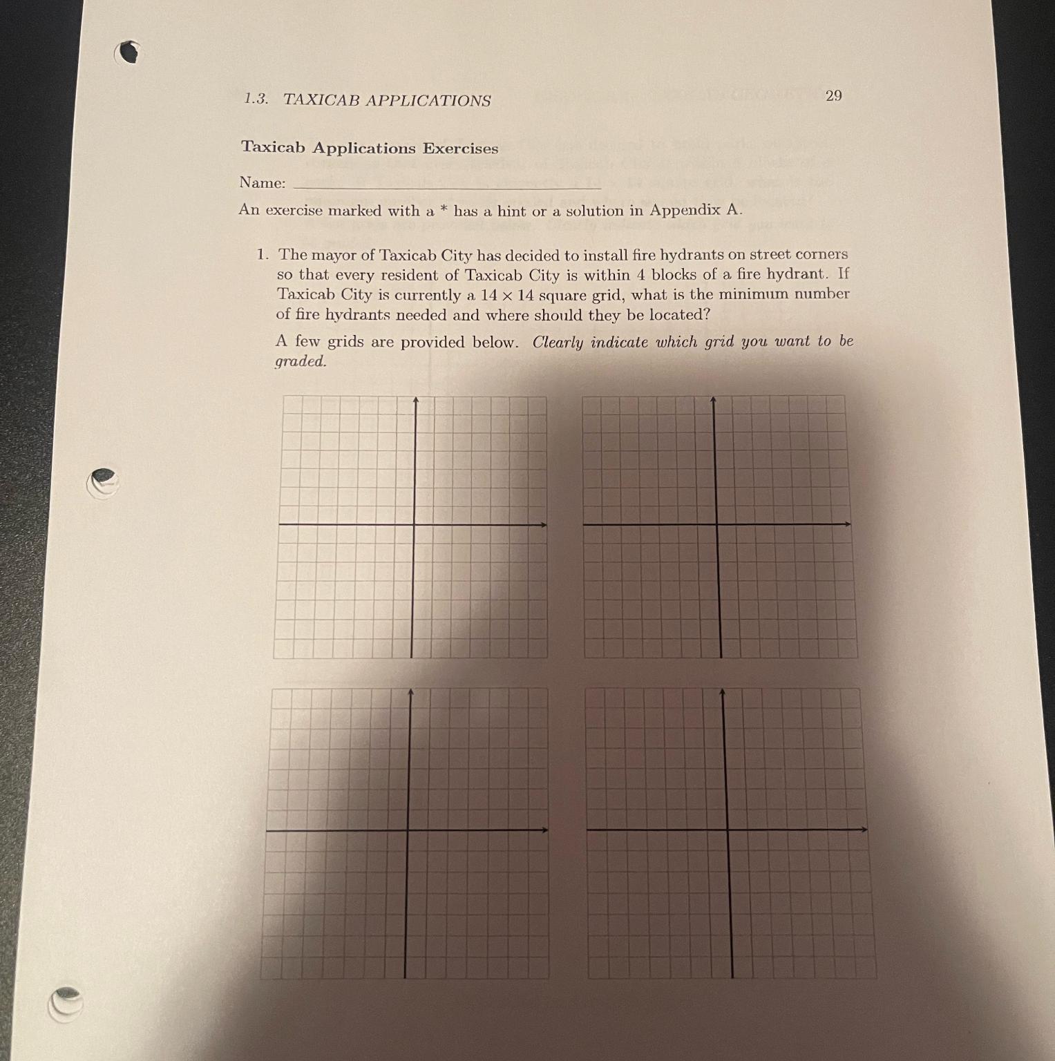 Solved 1.3. ﻿TAXICAB APPLICATIONS29Taxicab Applications | Chegg.com