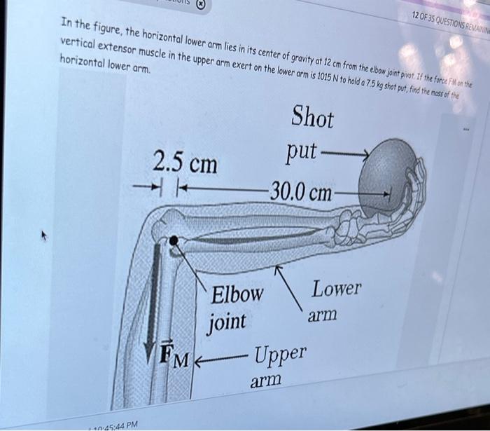 [Solved]: In the figure, the horizontal lower arm lies in i